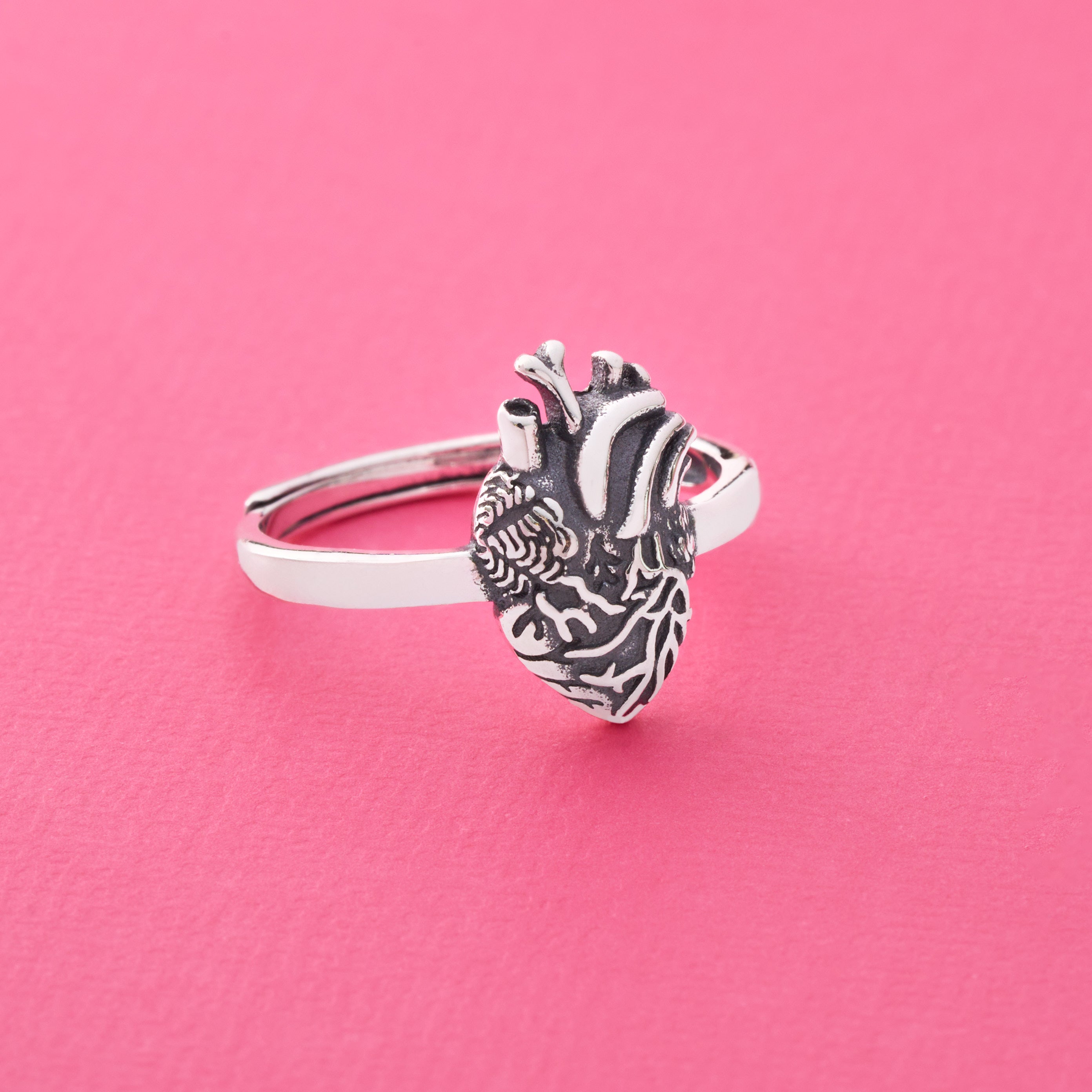 Sterling Silver Anatomical Heart Ring – AdaMarie Jewelry